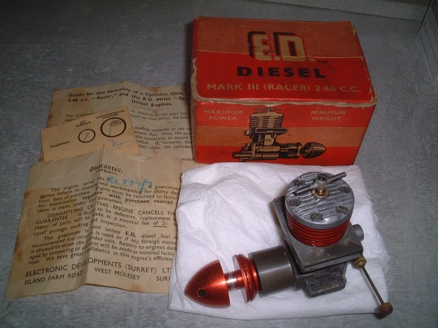 SUPER VINTAGE ED Mk 111 Racer 2.46Cc Model Aircraft Diesel Engine + Box ...