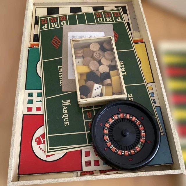 ANTIQUE BOARD GAME set roulette backgammon £98.18 - PicClick UK