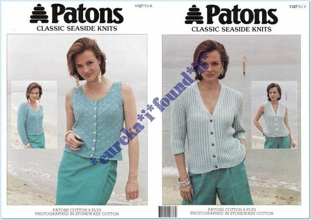 PATONS #1127 LADYS' KNITTING PATTERNS in 8 ply : Sizes 8 to 18 : 75 to ...