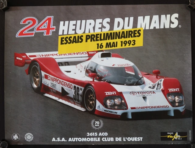 AFFICHE ORIGINALE 24 Heures du MANS 1993 ACO poster 5 EUR 20,00 ...
