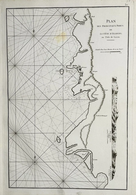LUZON ISLAND ILOCOS Region Philippines sea Karte map Mannevillette 1775 ...