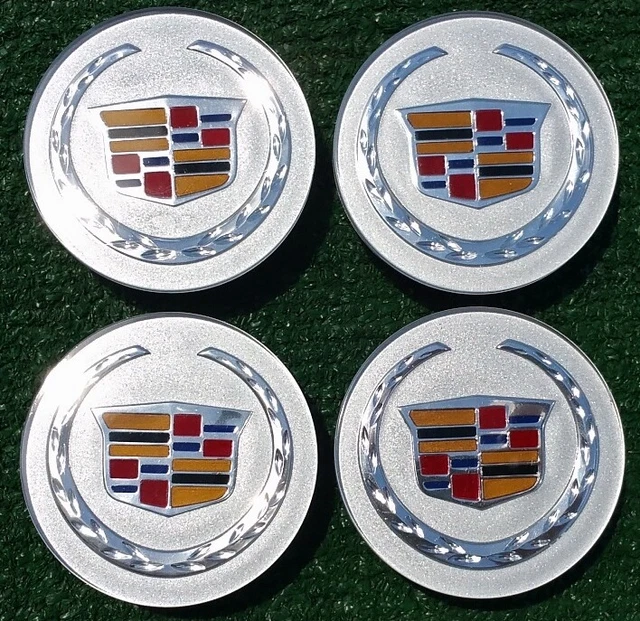 FACTORY CADILLAC WHEEL Center Caps 4 Genuine 2 5/8" GM OEM STS CTS SRX ...
