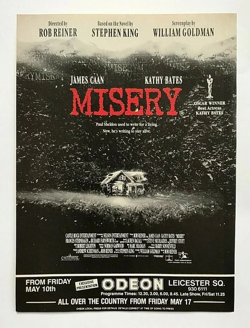 VINTAGE ORIGINAL 90'S Magazine Advert Picture Ad 1991 Odeon MISERY ...