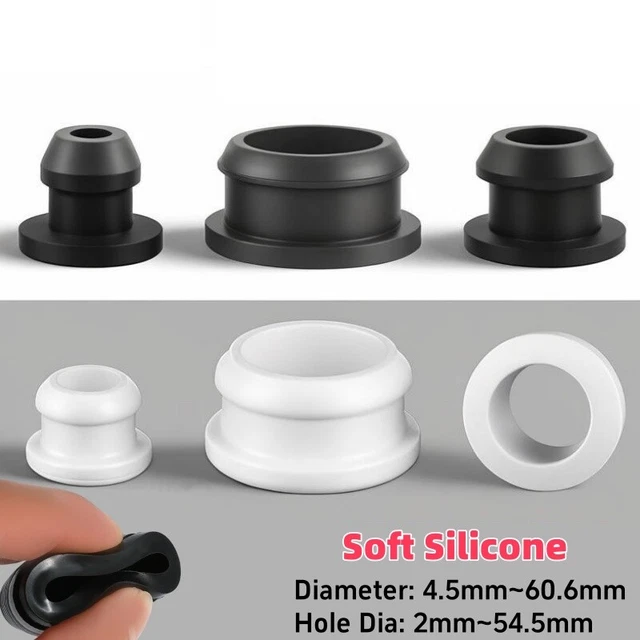 GROMMET SILICONE RUBBER Snap-On Open Hole Plug Bung Wire Cable Protect ...