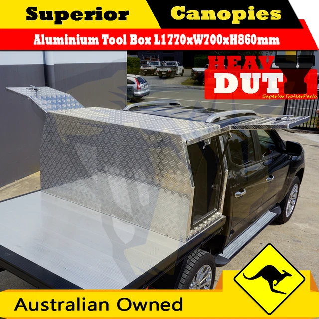 ALUMINIUM CANOPY TOOLBOX L1770 xW700 xH860mm Gullwing Ute Truck Trailer ...