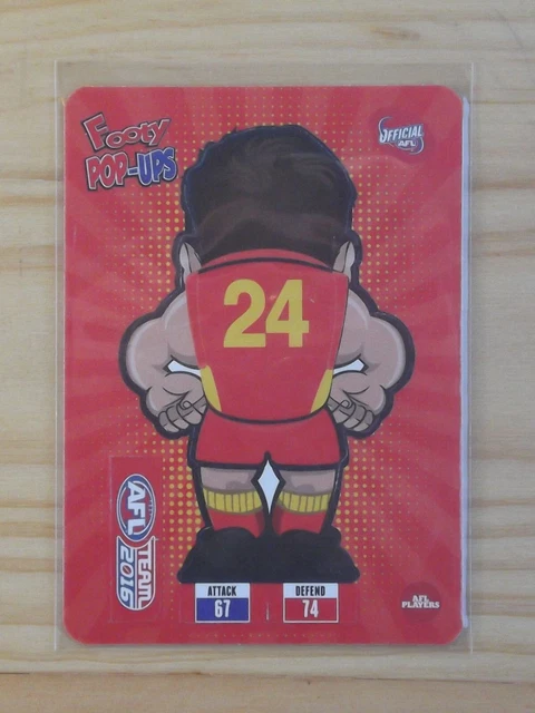 2016 AFL TEAMCOACH Footy Pop-Ups card PU-24 David Swallow Gold Coast £0 ...