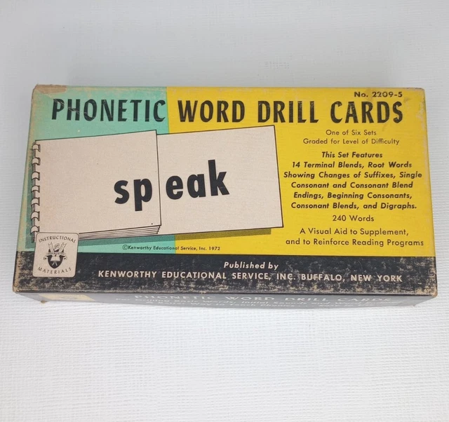 KENWORTHY EDUCATIONAL 2209-2 Phonetic Word Drill Cards Primary Level ...