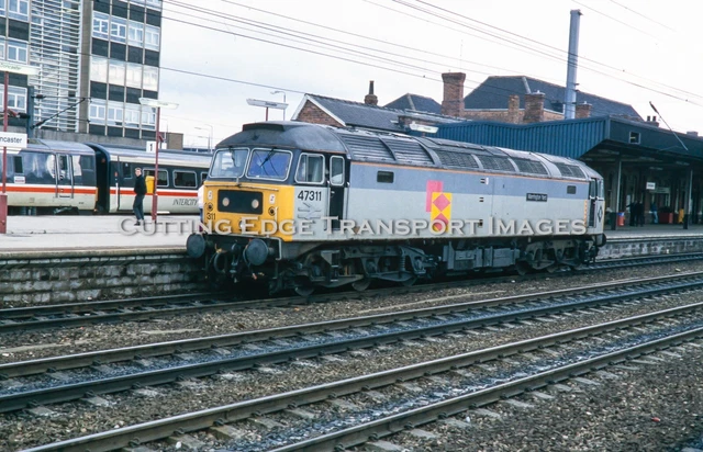 ORIGINAL RAILWAY SLIDE: Class 47 Diesel 47311 at Doncaster 1989 D-760 £ ...