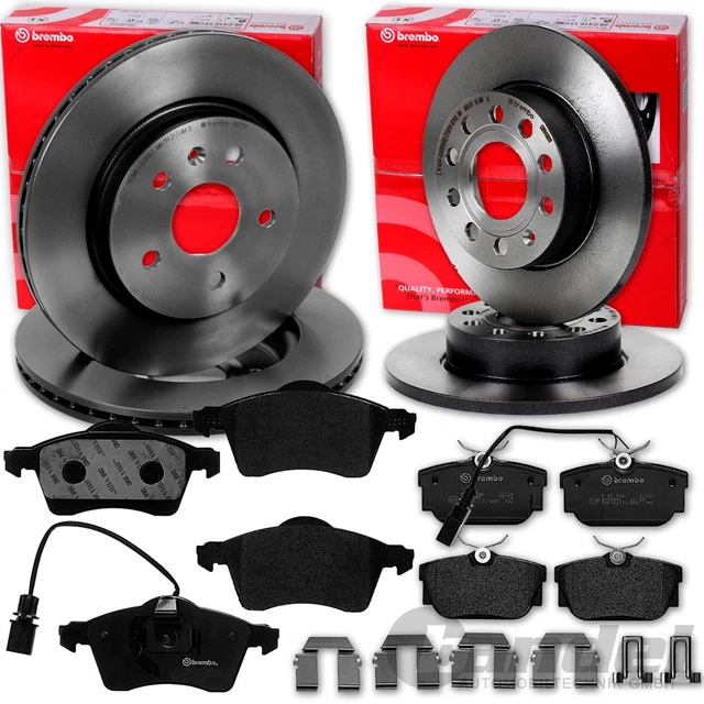 BREMBO BREMSSCHEIBEN + BELÄGE VORNE+HINTEN für VW T4 TRANSPORTER MULTIVAN BUS EUR 195,90 ...
