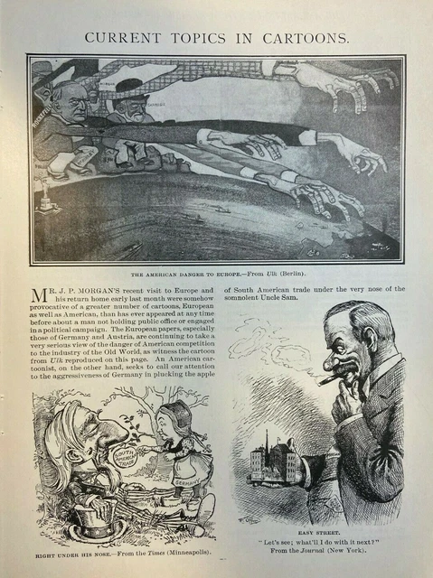 1901 AMERICAN POLITICAL Cartoons & Caricature Uncle Sam £21.97 ...