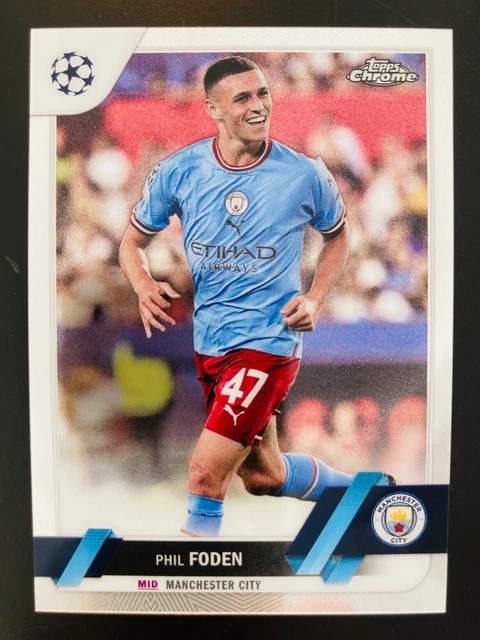 2022-23 TOPPS CHROME UEFA UCC #47 Phil Foden Manchester City Card EUR 1 ...