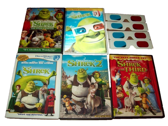 SHREK DVD MOVIE Collection Lot 1 2 3 4 5 The Third, Final Chapter, 3-D ...