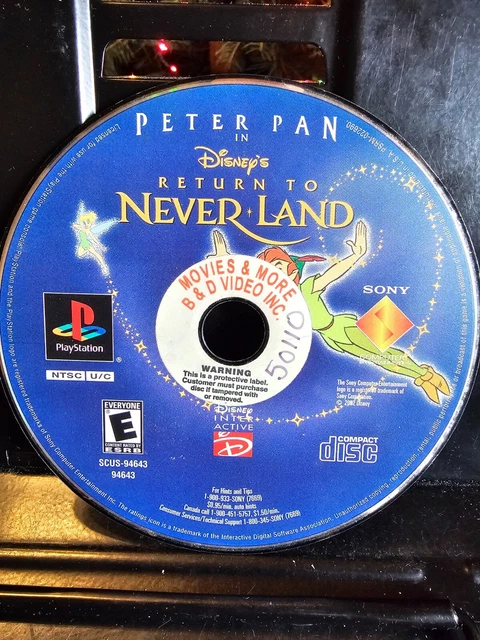 DISNEY'S PS1 PETER Pan in Return to Never Land (PlayStation, 2002 ...