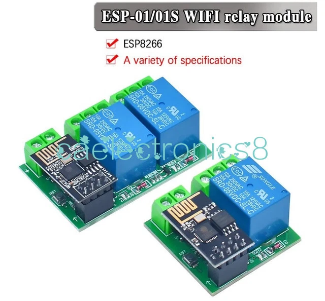 ESP8266 DUAL CHANNEL WIFI Relay Module ESP-01/01S DC5V With Relay ...