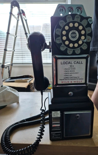 WILD AND WOLF 1957s Diner Phone Black. Working, Used But Good Condition ...
