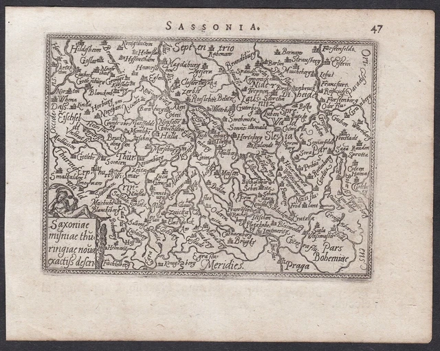 SAXONY SAXONIA MEISSEN Thuringia Ortelius map map engraving engraving ...