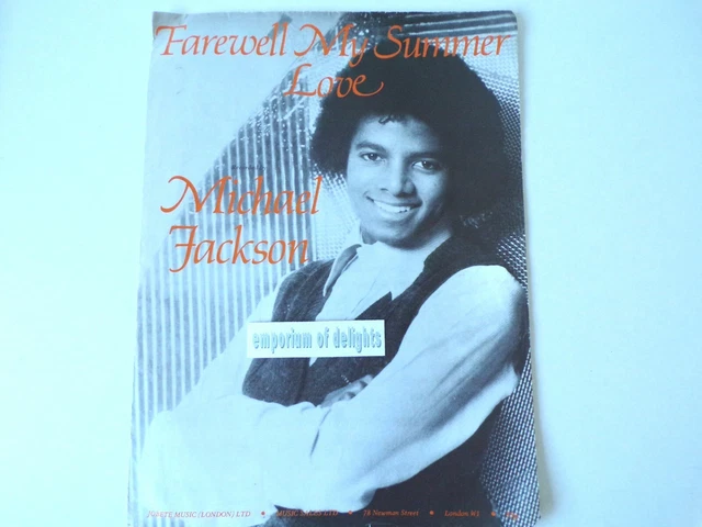 MICHAEL JACKSON - Farewell My Summer Love rare Complete Sheet Music ...