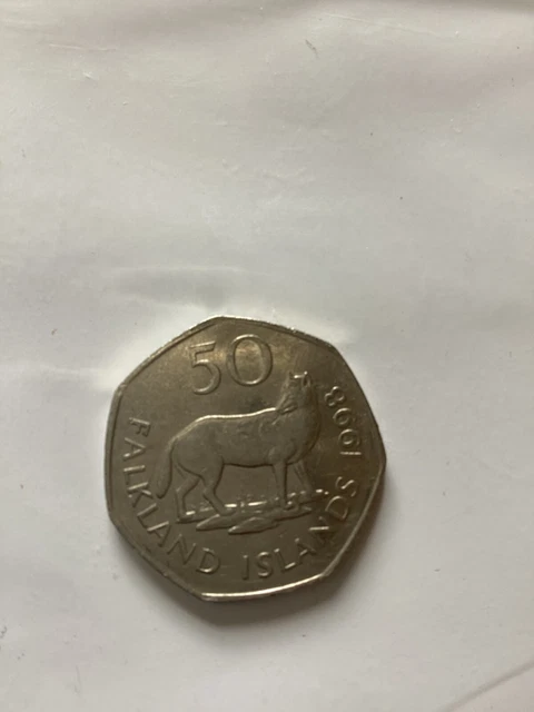 FALKLANDS ISLANDS 1998 warrah fox 50 pence coin £2.99 - PicClick UK