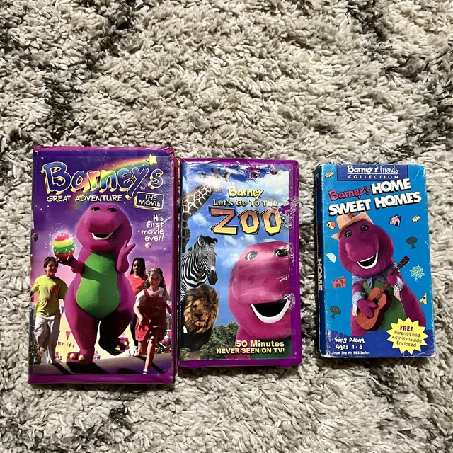 BARNEY VHS LOT 3 Tapes Great Adventure Home Sweet Homes Go To Zoo ...