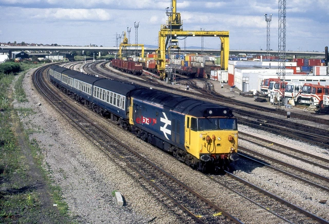ORIGINAL 35MM SLIDE BR Class 50 no.50003 at Cardiff Pengam +rights for ...
