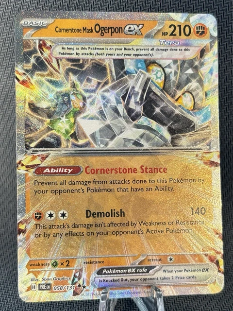 CORNERSTONE MASK OGERPON ex 058/131 SV8.5 Prismatic Evolutions Pokemon ...