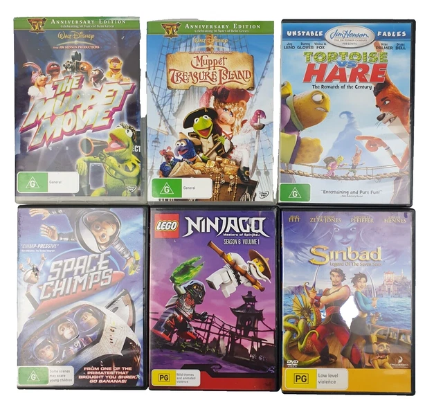 CHILDREN'S MOVIE DVD Bundle x 6, See Titles In Description, PAL Region ...