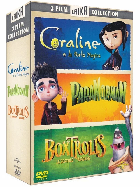 DVD *** LAIKA COLLECTION: CORALINE + PARANORMAN + BOXTROLLS *** (Fuori ...