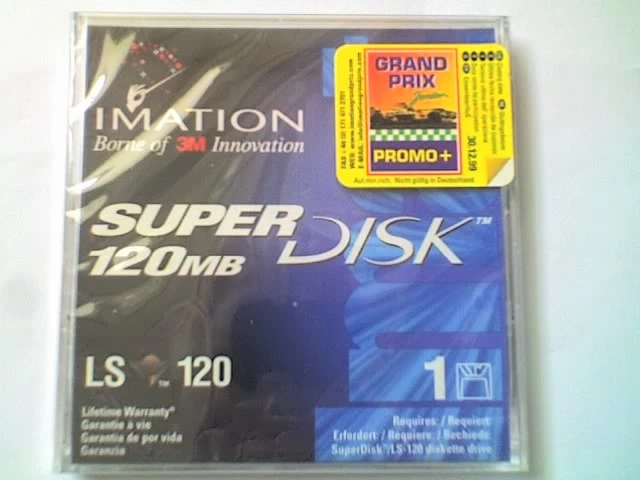 IMATION LS-120 SUPERDISK 120 MB formattata Windows/MSDOS e custodia gioiello - NOS - V3 EUR 4,66 ...