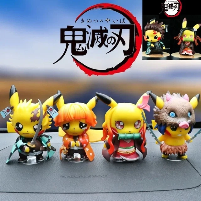 DEMON SLAYER FIGURE Pikachu Toy Collection Pokemon Costume Tanjiro ...