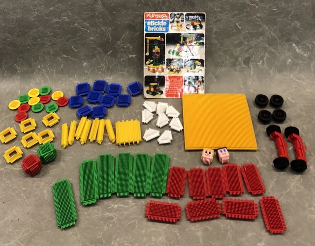 VINTAGE PLAYSKOOL STICKLE Bricks Bundle Collection Set inc Wheels ...
