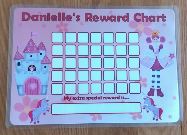 LAMINATED A4 PINK reward chart for a girl called Danielle £0.99 ...