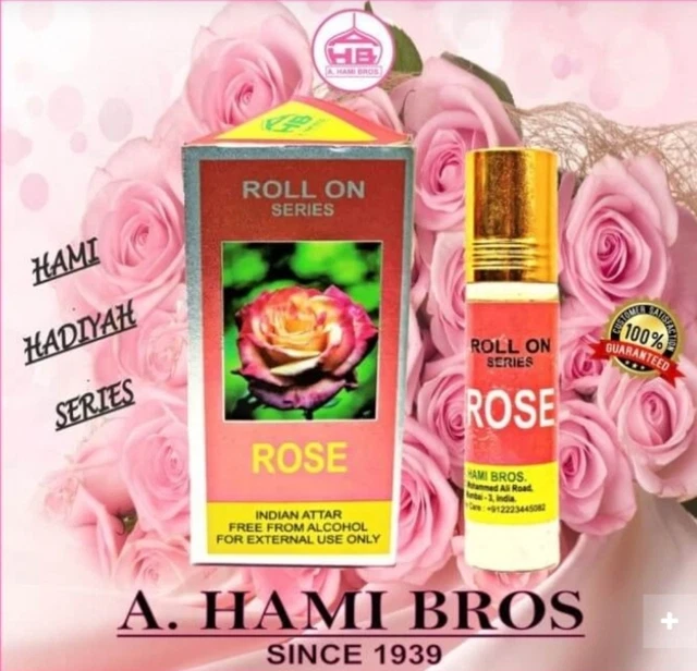 A. HAMI'S ROSE 🌹 ROLL ON CONCENTRATED PERFUME OIL ITAR ATTAR 8mlX 1 ...