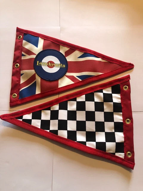 UNION JACK LAMBRETTA mod target scooter pennant flag Red Edge £7.95 ...