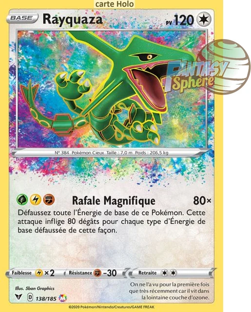 POKEMON 138/185 RAYQUAZA Amazing Rare EB04 Epee Bouclier 4 VF Français ...