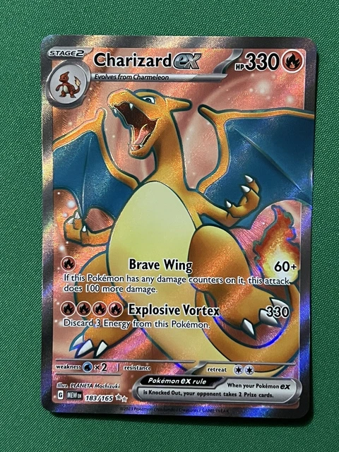 POKEMON CARD CHARIZARD EX 183/165 Ultra Rare Full Art Scarlet & Violet ...