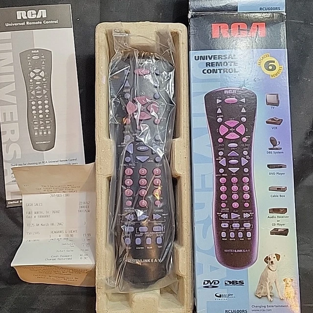 RCA SYSTEM LINK 6 A-V Universal Remote Control TV, VCR, DVD, Cable, A1 ...