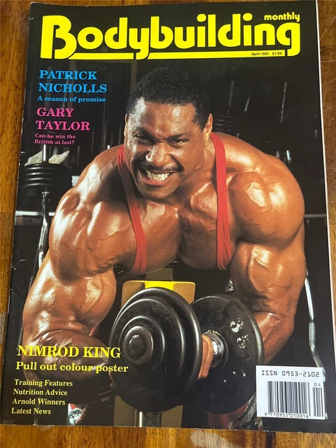 BODYBUILDING MONTHLY MUSCLE magazine MIKE CHRISTIAN/Nimrod King 4-91 ...