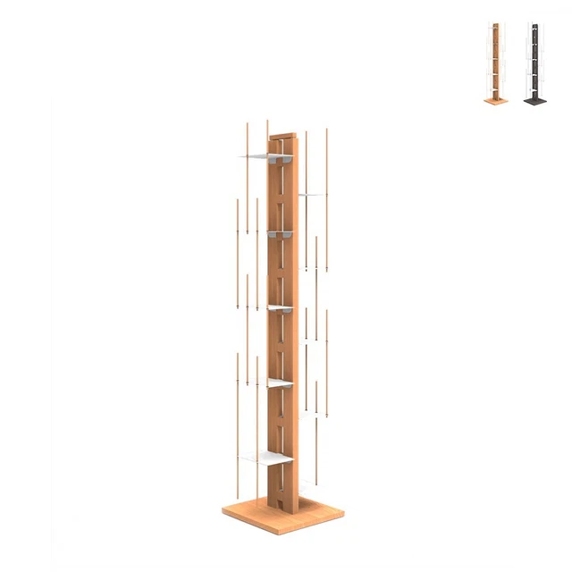 BIBLIOTHÈQUE COLONNE VERTICALE h150cm en bois 10 étagères Zia Veronica ...
