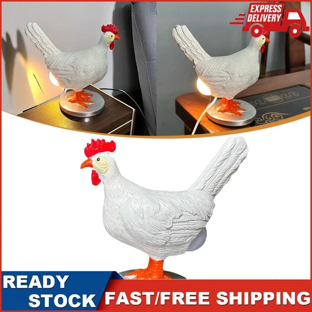 LED HEN LAYING Egg Statue USB Charging Chicken Egg Lamp Realistic for ...