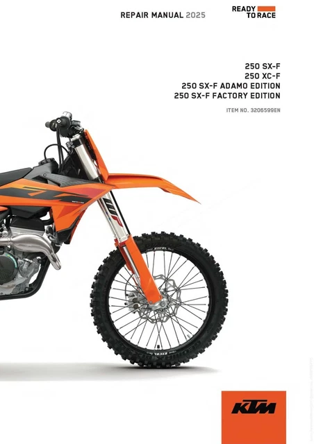 KTM SERVICE WORKSHOP Shop Repair Manual Book 2025 250 SX‑F FACTORY ...