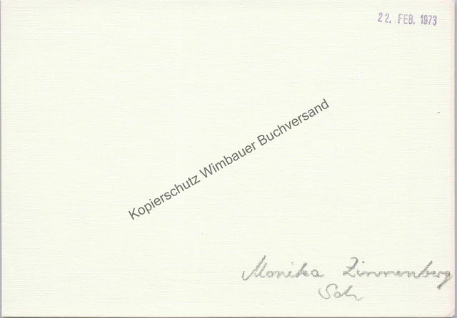 ORIGINAL AUTOGRAMM MONIKA Zinnenberg /// Autograph signiert signed ...