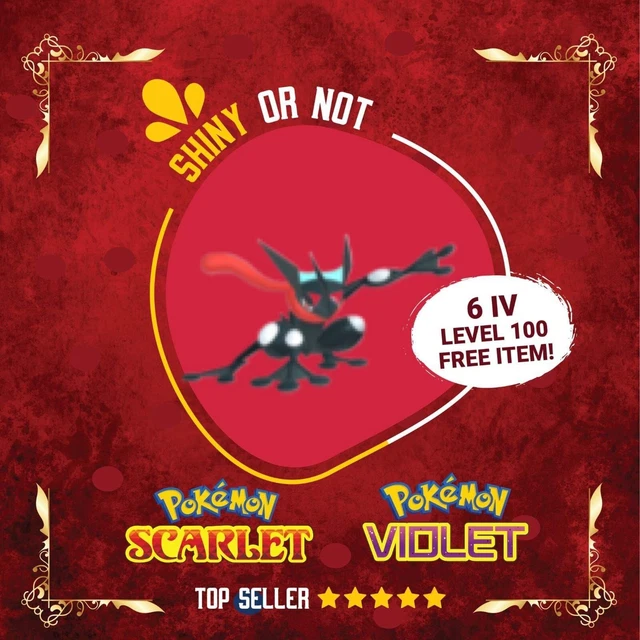 POKÉMON ÉCARLATE ET violette Greninja brillante Lv100 parfait iV avec patch de capacité EUR 2,21 ...
