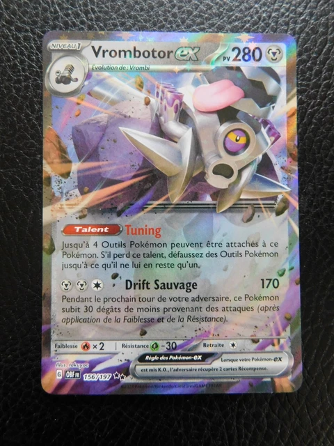 CARTE POKÉMON VROMBOTOR EX 156/197 EV3 Flammes Obsidiennes vf (port ...
