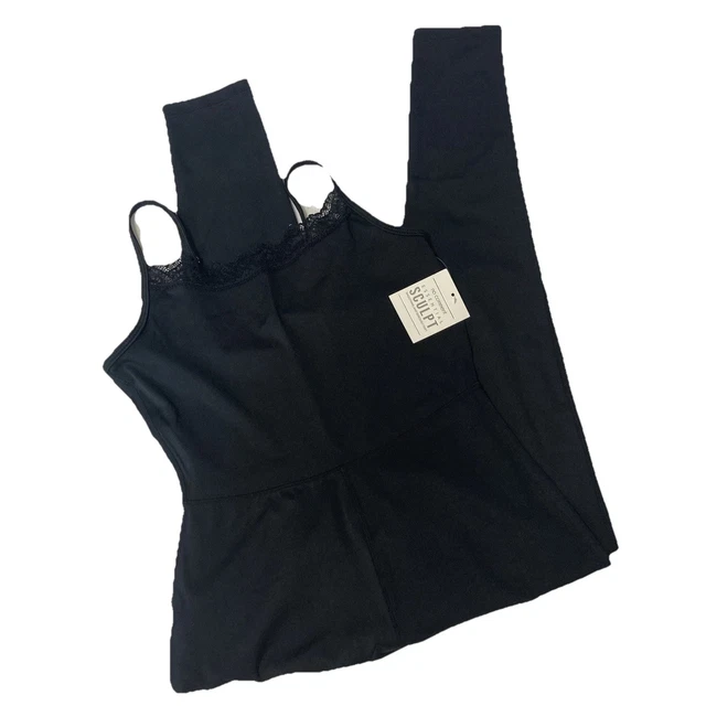 NO COMMENT ESSENTIAL Shapewear S Black Full Body Form Fitting Bodysuit ...
