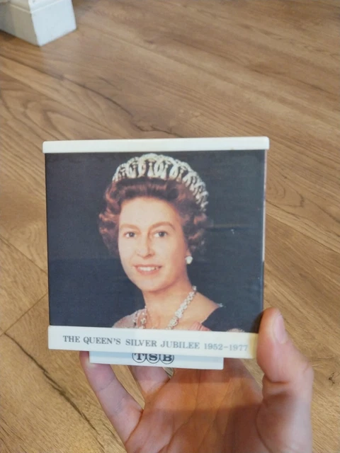 VINTAGE 1970S TSB Triangular Money Box Queen Elizabeth II Silver ...