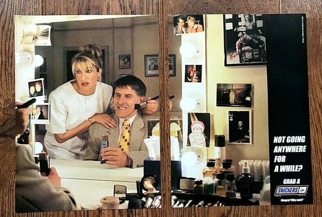 VINTAGE 1998 MAGAZINE Double Page Advert Ad Picture Snickers Peter ...