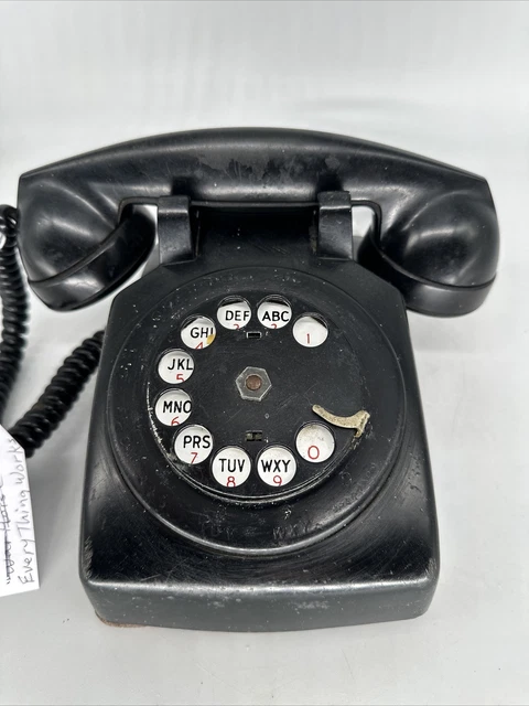 VINTAGE 1948 Western Electric Rotary Dial Bakelite Phone Black Tested ...