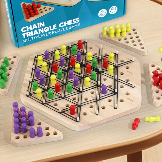 CHAIN TRIANGLE CHESS Game Rubber Band Game Geometry Chain Chess Game ...