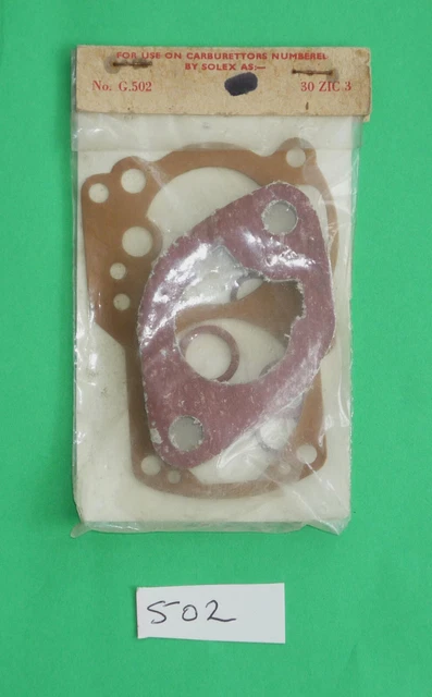 FORD ANGLIA,PREFECT 105E,107E,SOLEX 30 Zic-3 Carburettor Gasket Set £12 ...