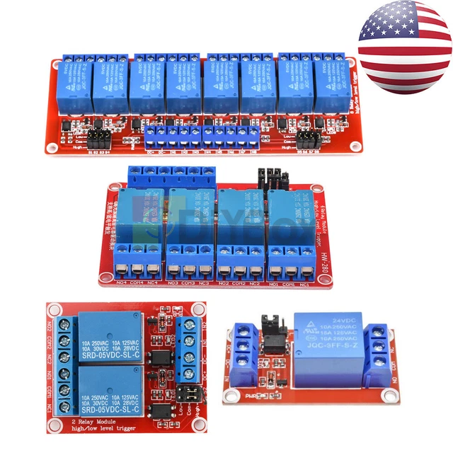 1/2/4/8 CHANNEL RELAY Board Relay Module w/Optocoupler High Low 5V 9V ...